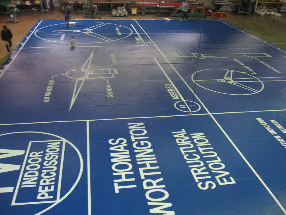 Guard & Percussion Floor Covers Photo Gallery - Electra Tarp